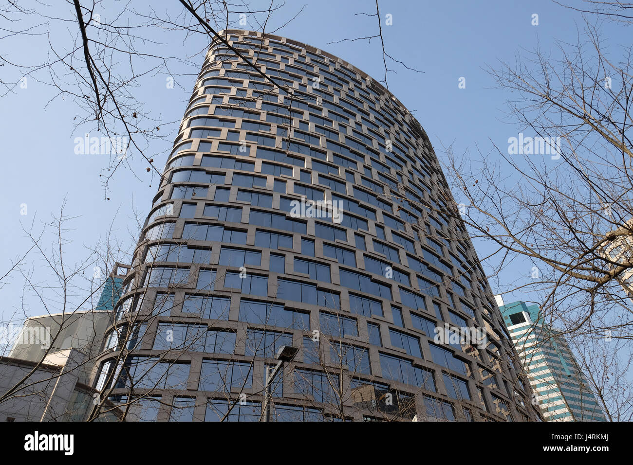 Close-Up Of Modern Office Buildings in Shanghai, China, February 27 ...