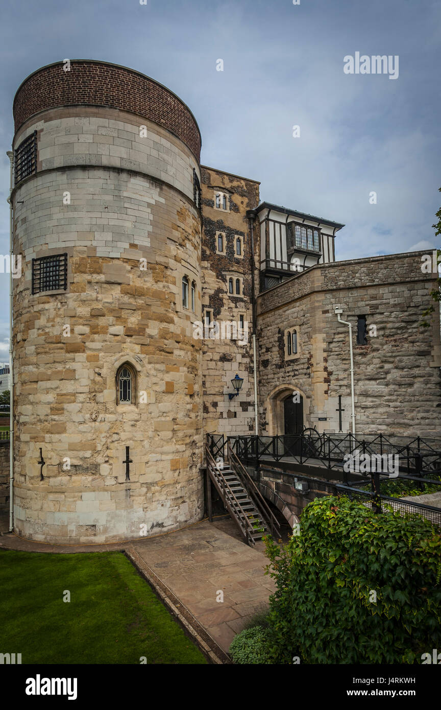 The tower of London, an ancient prison in the heart of the city Stock ...