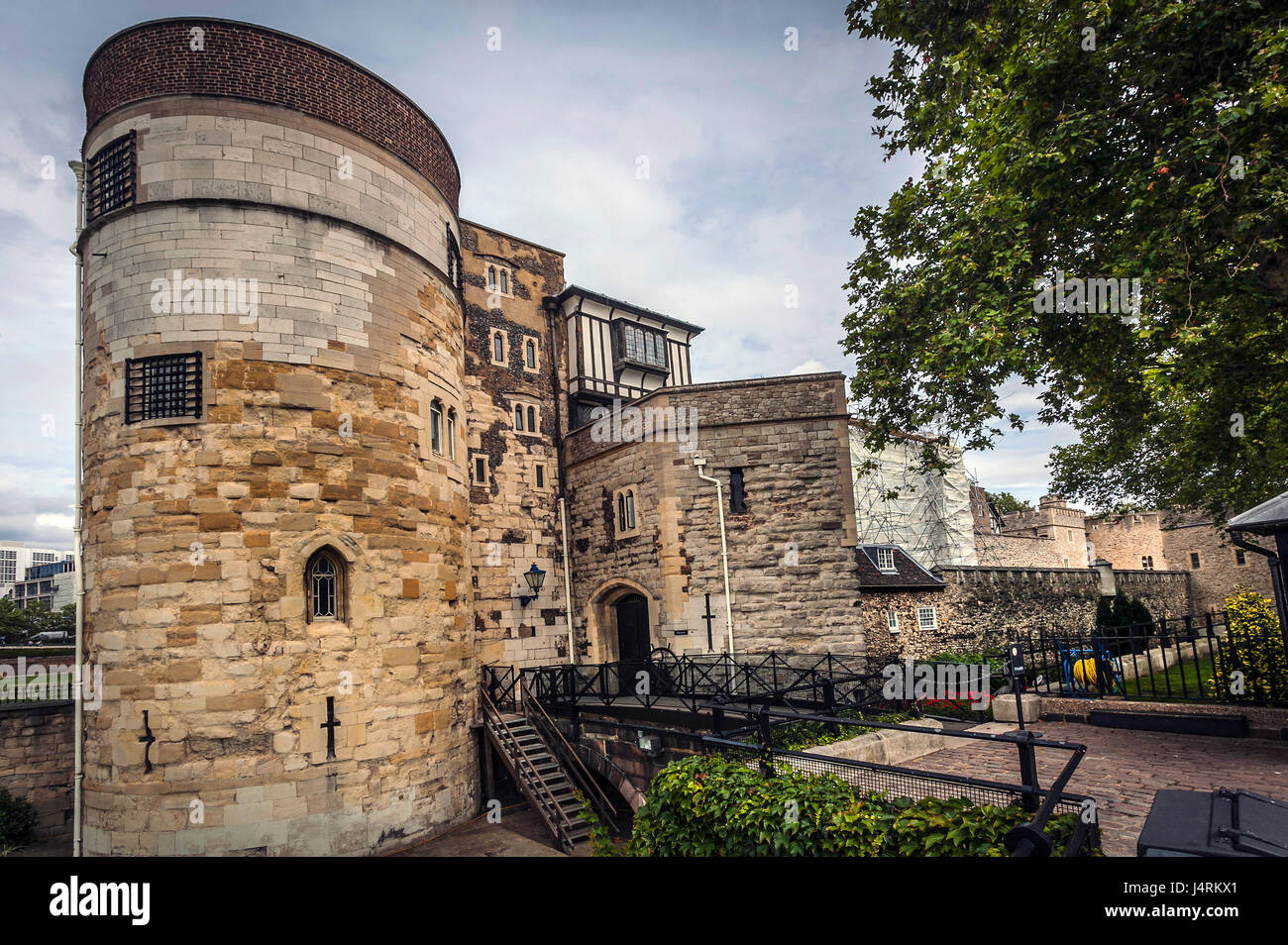 The tower of London, an ancient prison in the heart of the city Stock ...