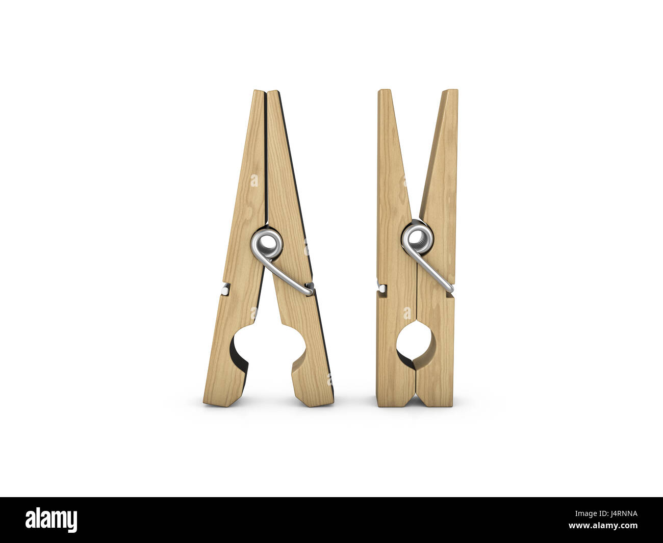 Pegs on a white background. 3d illustration Stock Photo - Alamy