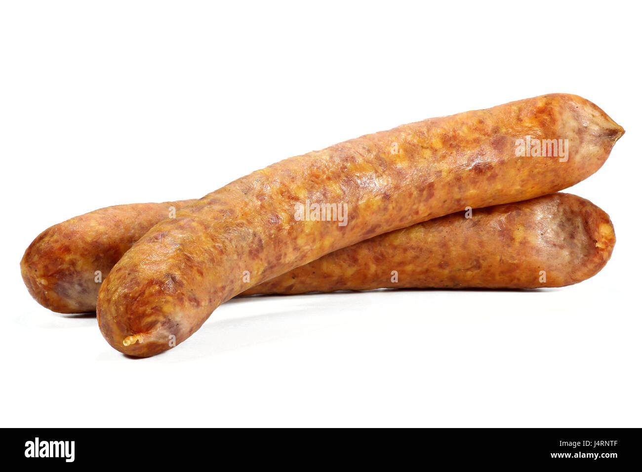 traditional German mettwurst isolated on white background Stock Photo ...
