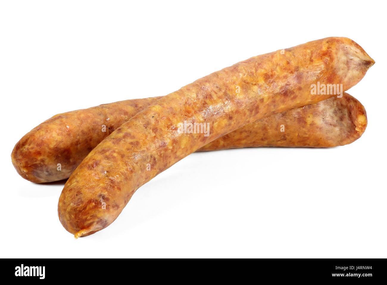 traditional German mettwurst isolated on white background Stock Photo ...