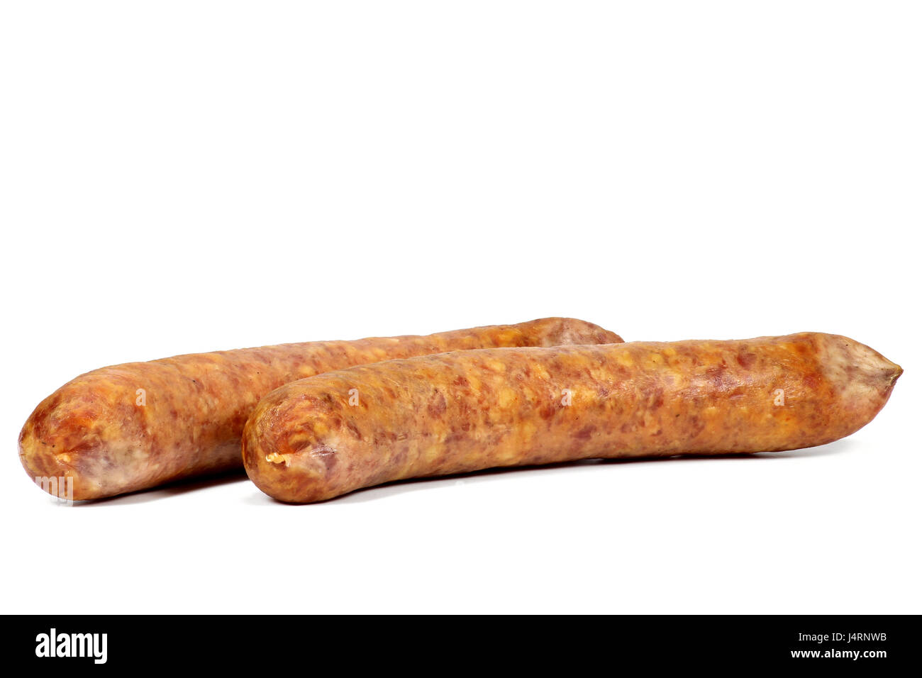 traditional German mettwurst isolated on white background Stock Photo ...