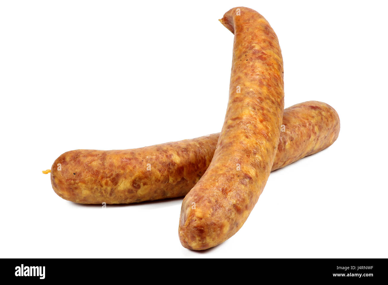 traditional German mettwurst isolated on white background Stock Photo ...