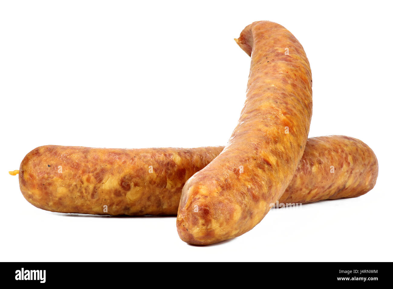 traditional German mettwurst isolated on white background Stock Photo ...