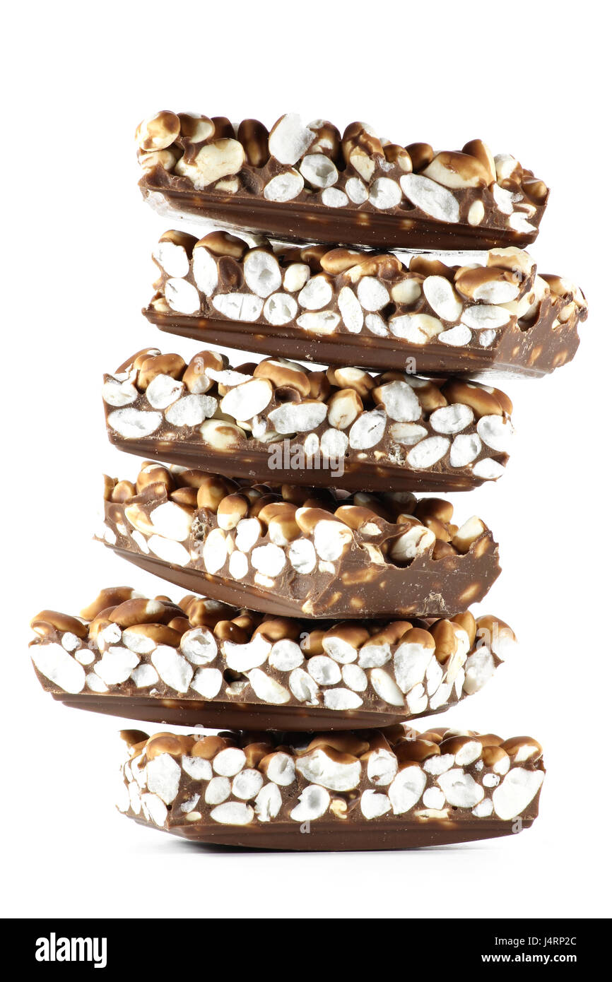 puffed rice chocolate isolated on white background Stock Photo - Alamy