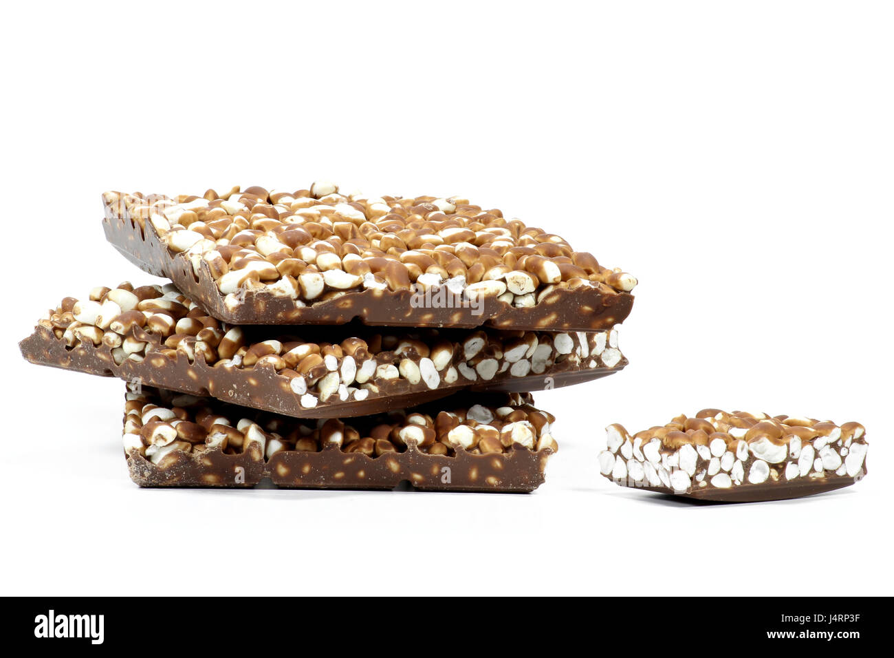 puffed rice chocolate isolated on white background Stock Photo - Alamy