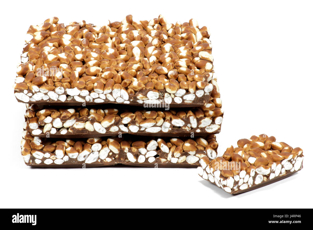 puffed rice chocolate isolated on white background Stock Photo - Alamy