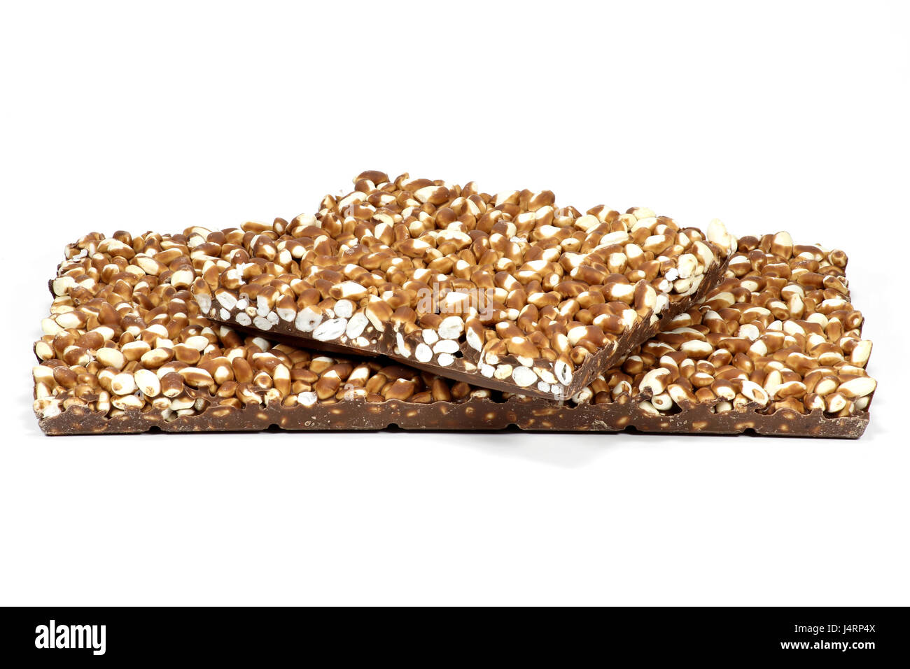 puffed rice chocolate isolated on white background Stock Photo - Alamy