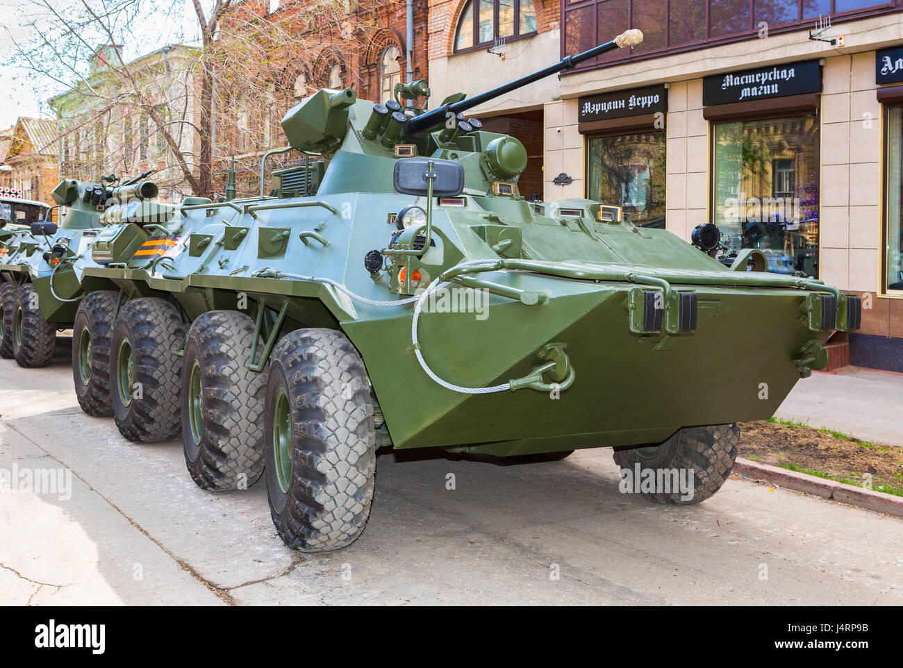 Samara, Russia - May 6, 2017: Russian Army BTR-82A wheeled armoured ...
