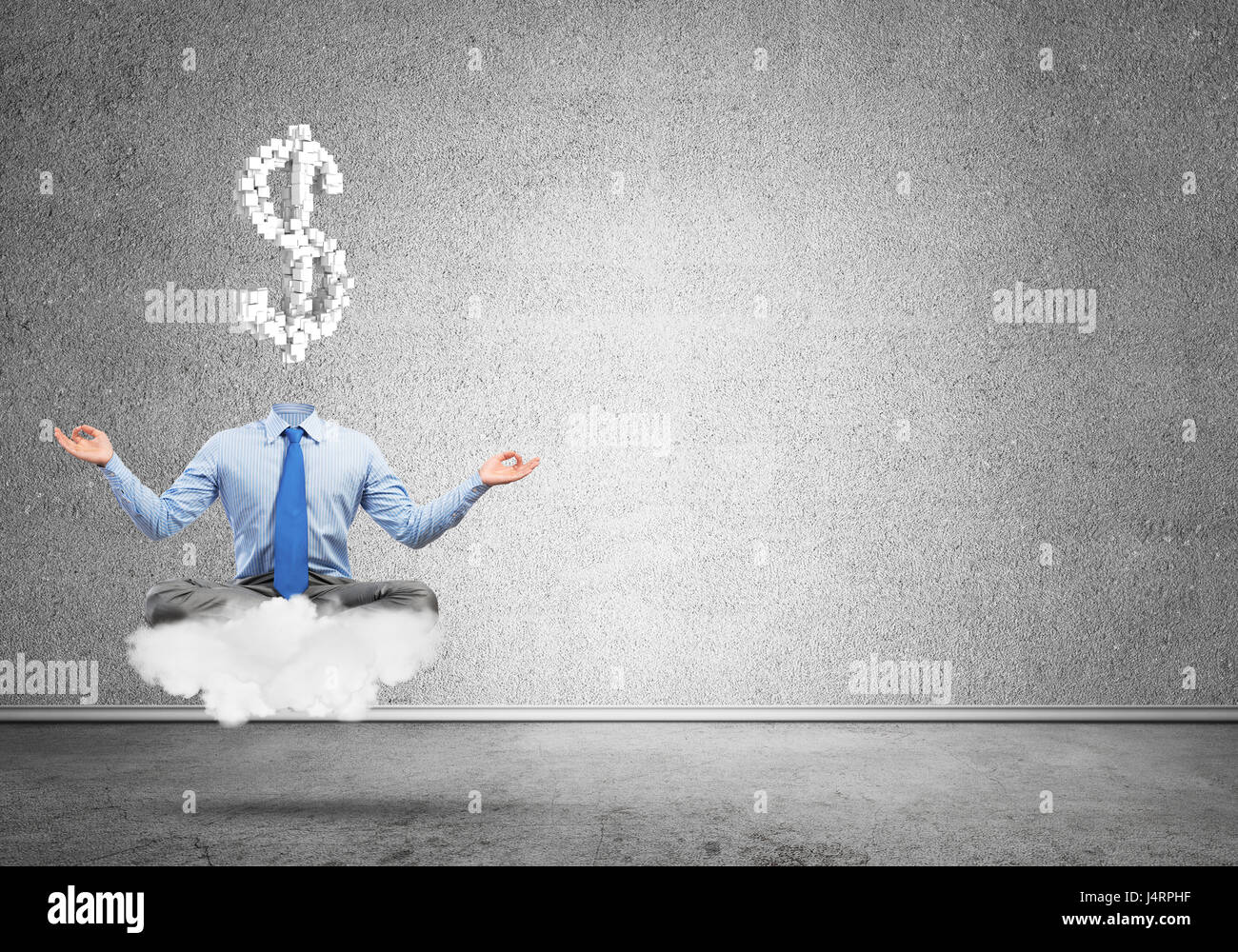 Headless meditating businessman Stock Photo - Alamy