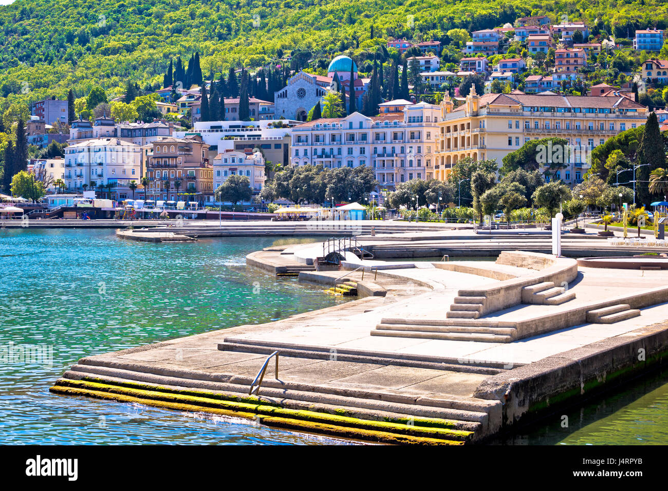 Town of Opatija waterfront view, tourist destination in Kvarner bay ...