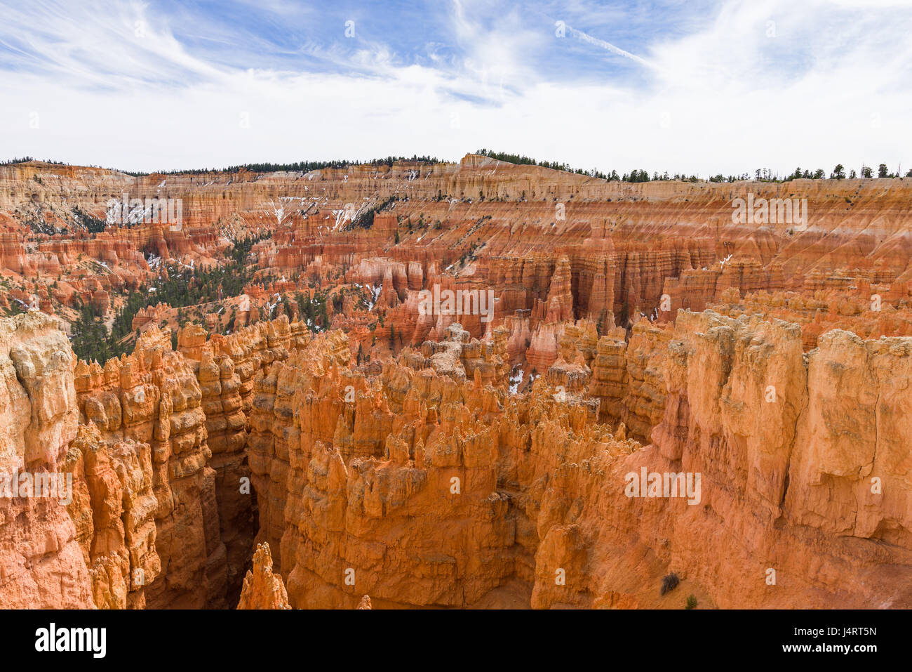 Looking out over the orange sandstone pillars of Bryce Canyon from the ...