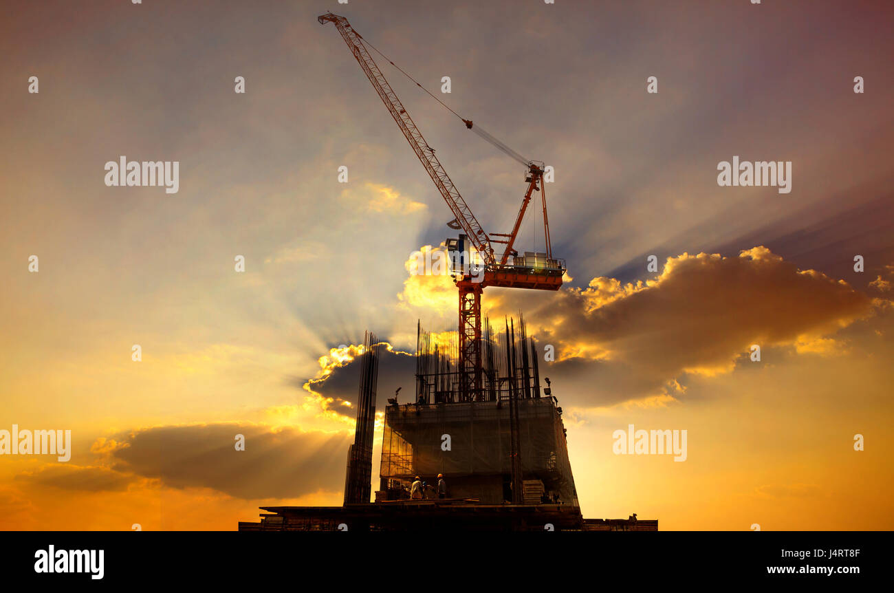 golden color of beautiful dramatic dusky sky in evening show ray light ...