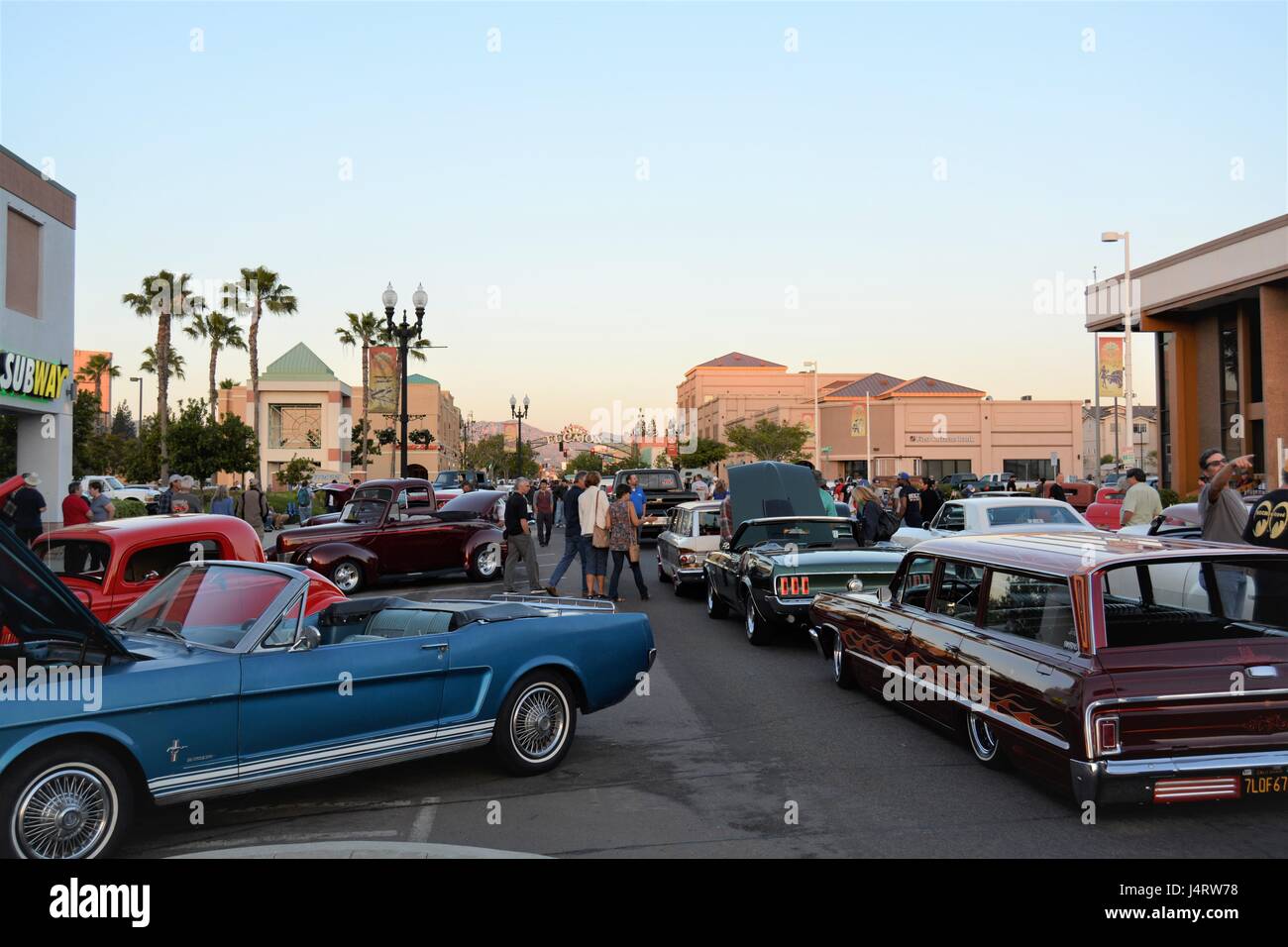 Car Show on main street in Small Town USA Stock Photo - Alamy