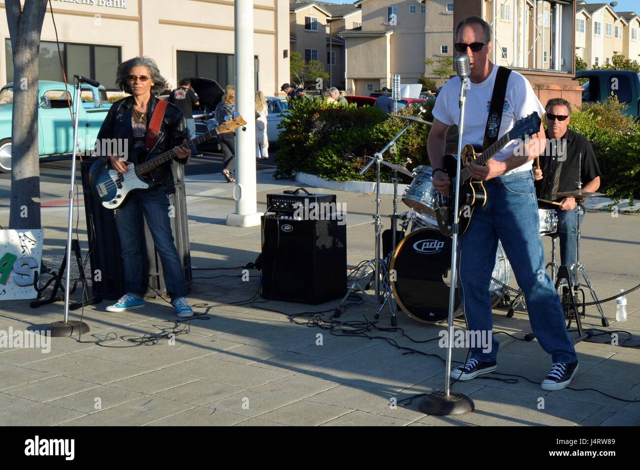 Street band concert in small town USA Stock Photo - Alamy