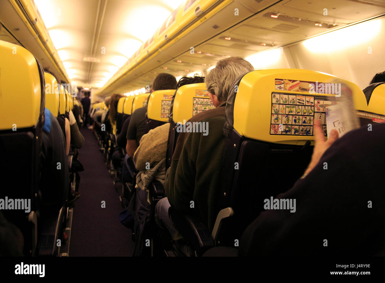 Ryanair inside plane passengers hi-res stock photography and images - Alamy