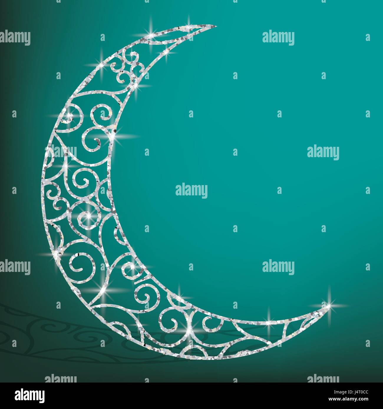 Filigree glitter moon card in vector format Stock Vector Image & Art ...