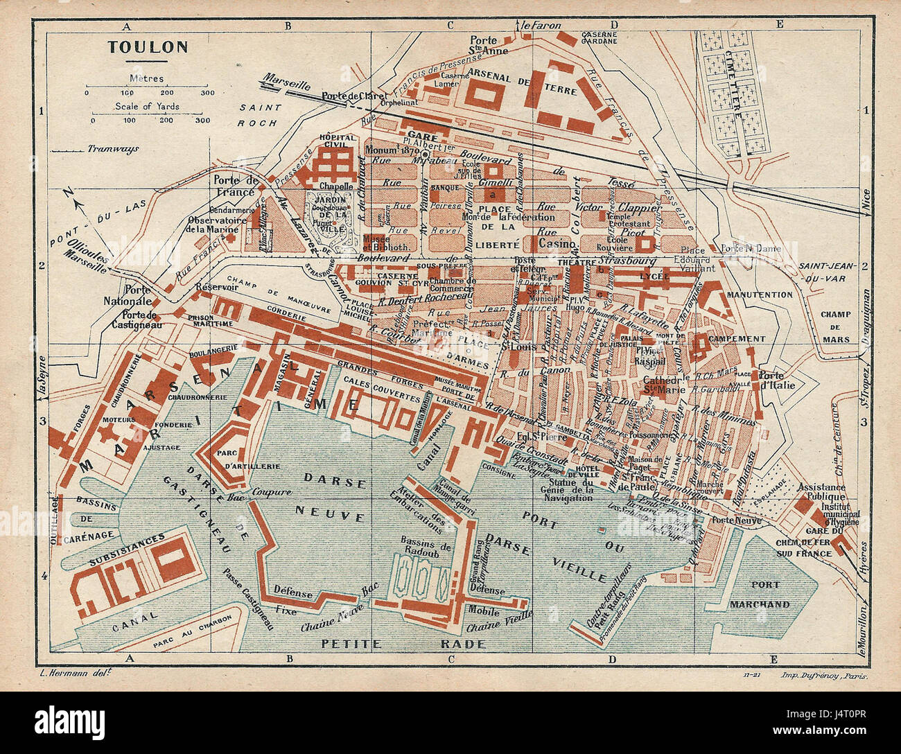 Toulon map hi-res stock photography and images - Alamy