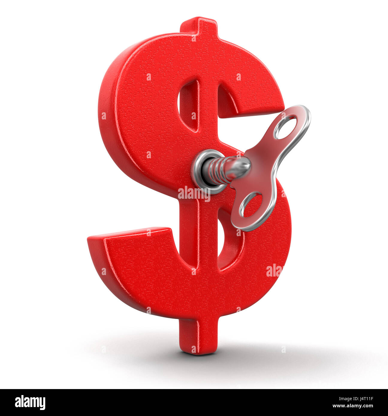 Dollar Sign with winding key. Image with clipping path Stock Photo - Alamy