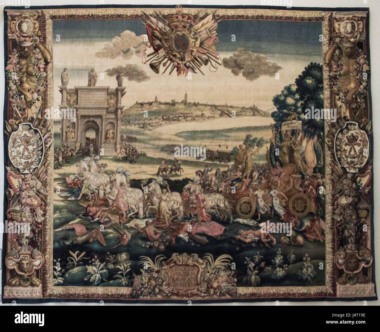 The wall carpet depicts the historical event of the reconquering of ...