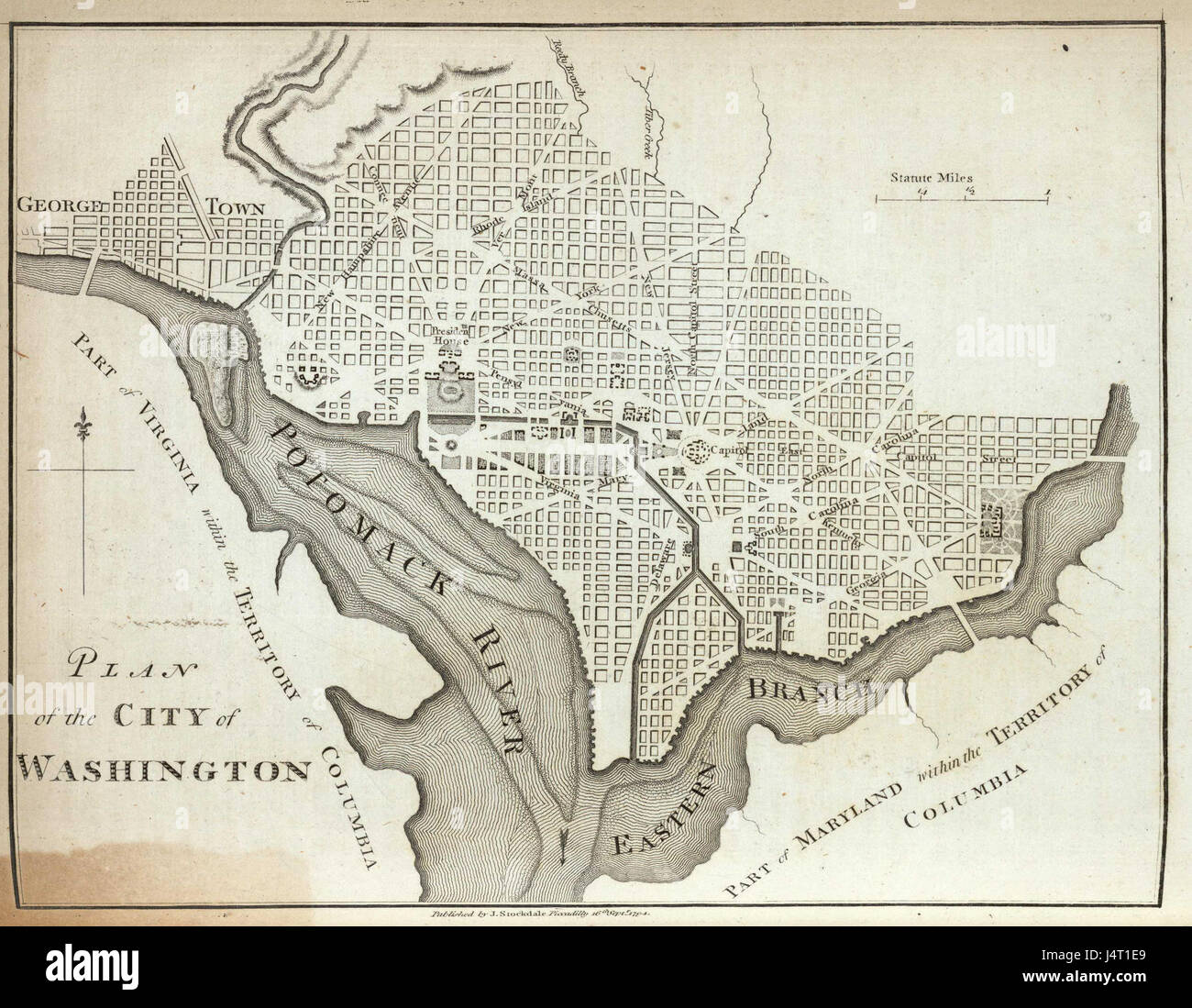 Washington dc old map hi-res stock photography and images - Alamy