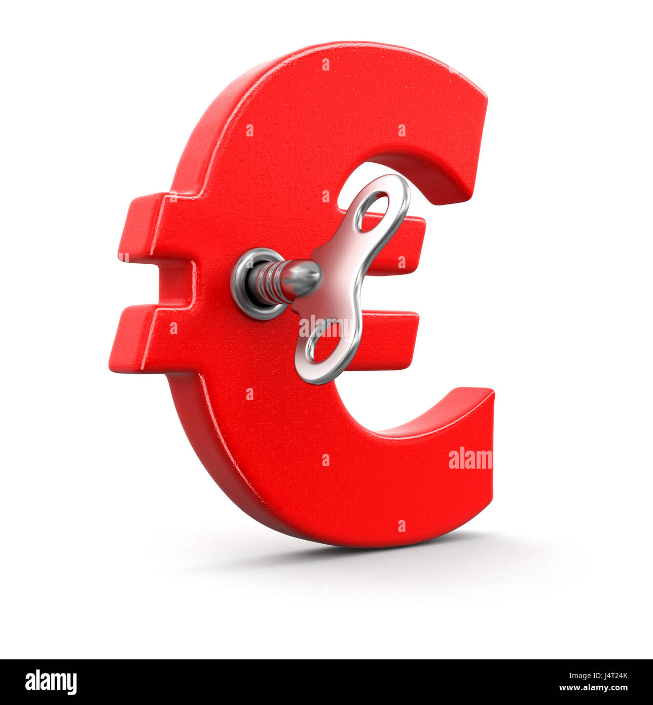 Euro Sign with winding key. Image with clipping path Stock Photo - Alamy