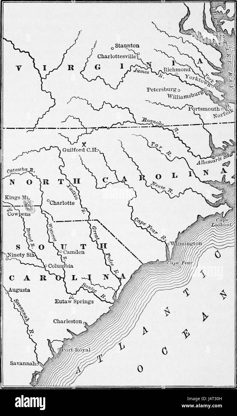 Southern american colonies map hi-res stock photography and images - Alamy