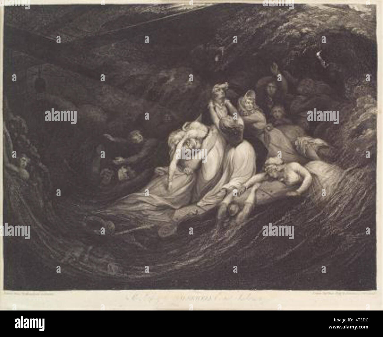 This satirical etching by James Gillray depicts the tragic sinking of ...