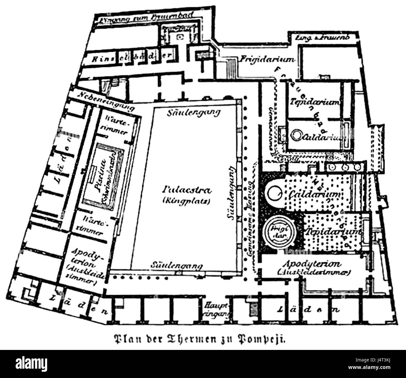 Roman baths archaeological site Black and White Stock Photos & Images ...