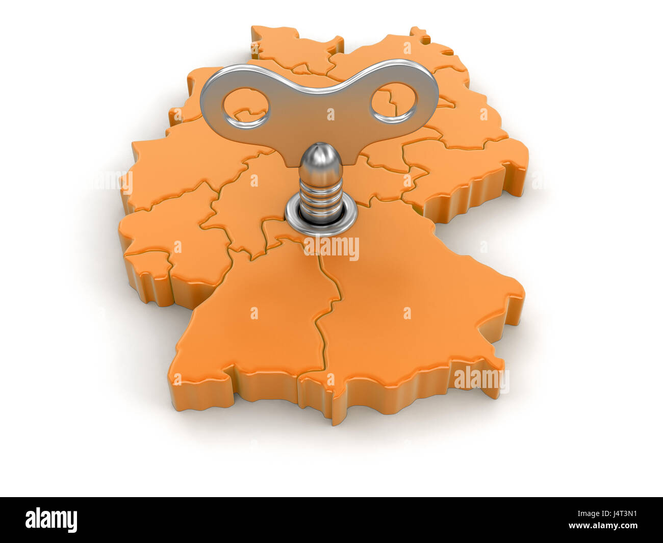 Map of Germany with winding key. Image with clipping path Stock Photo ...