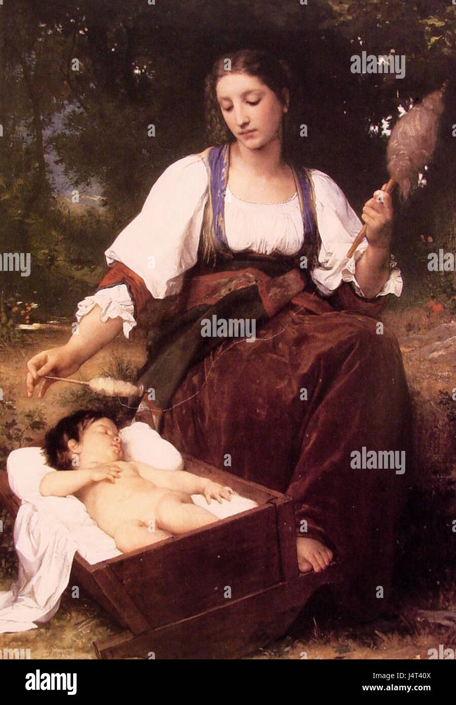 'Lullaby' is a 1875 painting by William Adolphe Bouguereau, showcasing ...