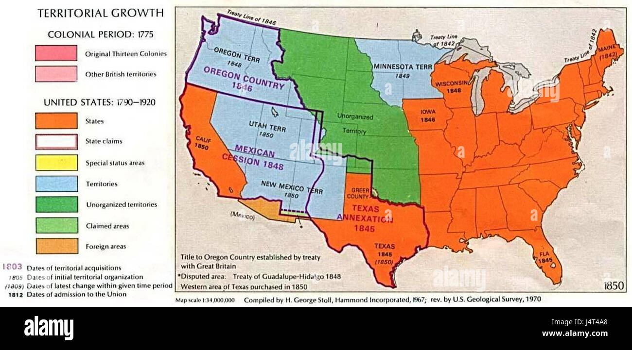 Usa map 1850 hi-res stock photography and images - Alamy