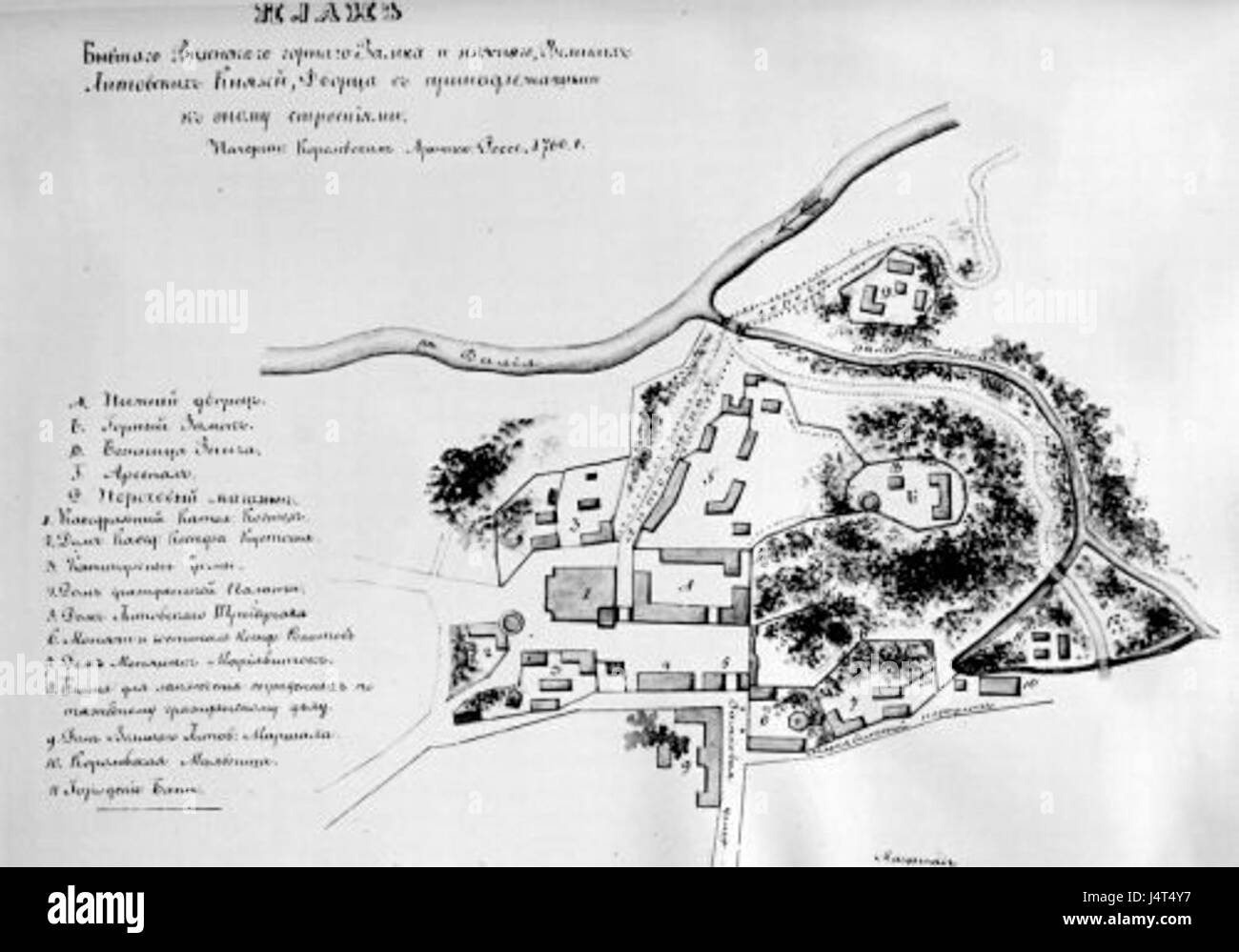 XVIII century plan2 of Vilnius Castle Complex Stock Photo - Alamy