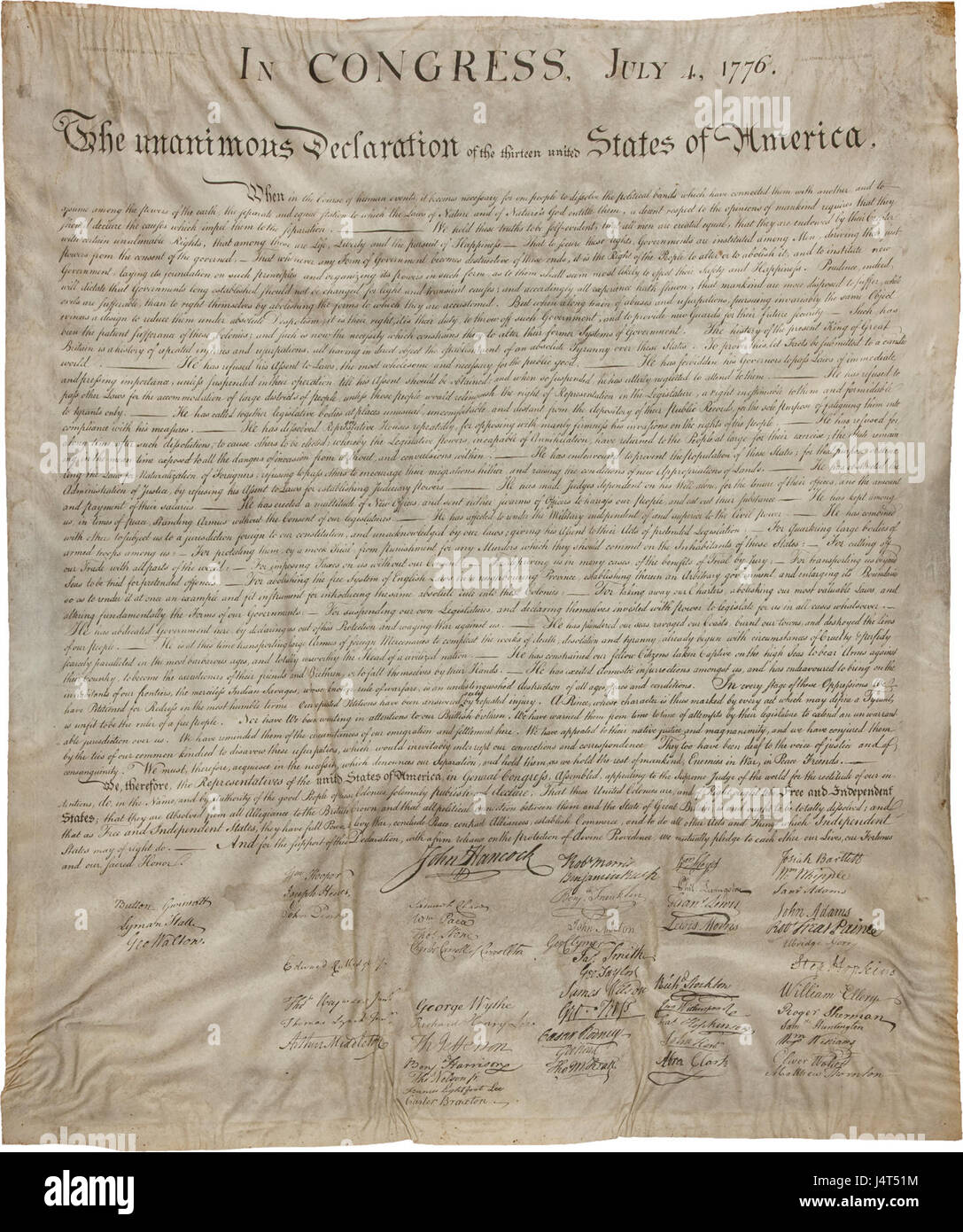 This 1823 printing of the US Declaration of Independence, done in stone ...