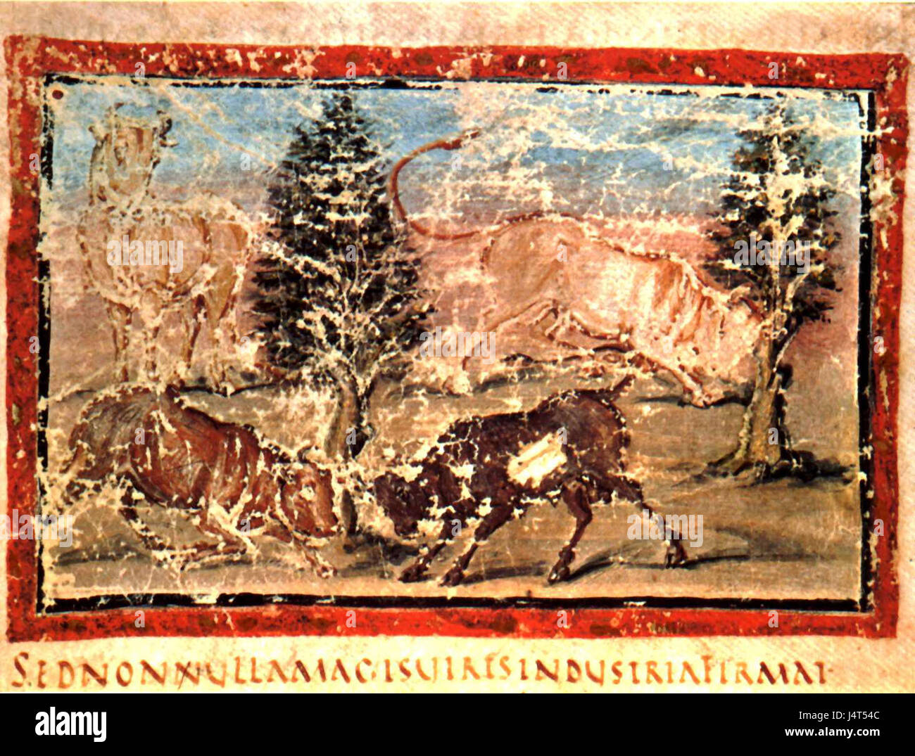 A page from the Vatican Vergil manuscript, Folio 5v, depicting Virgil's ...