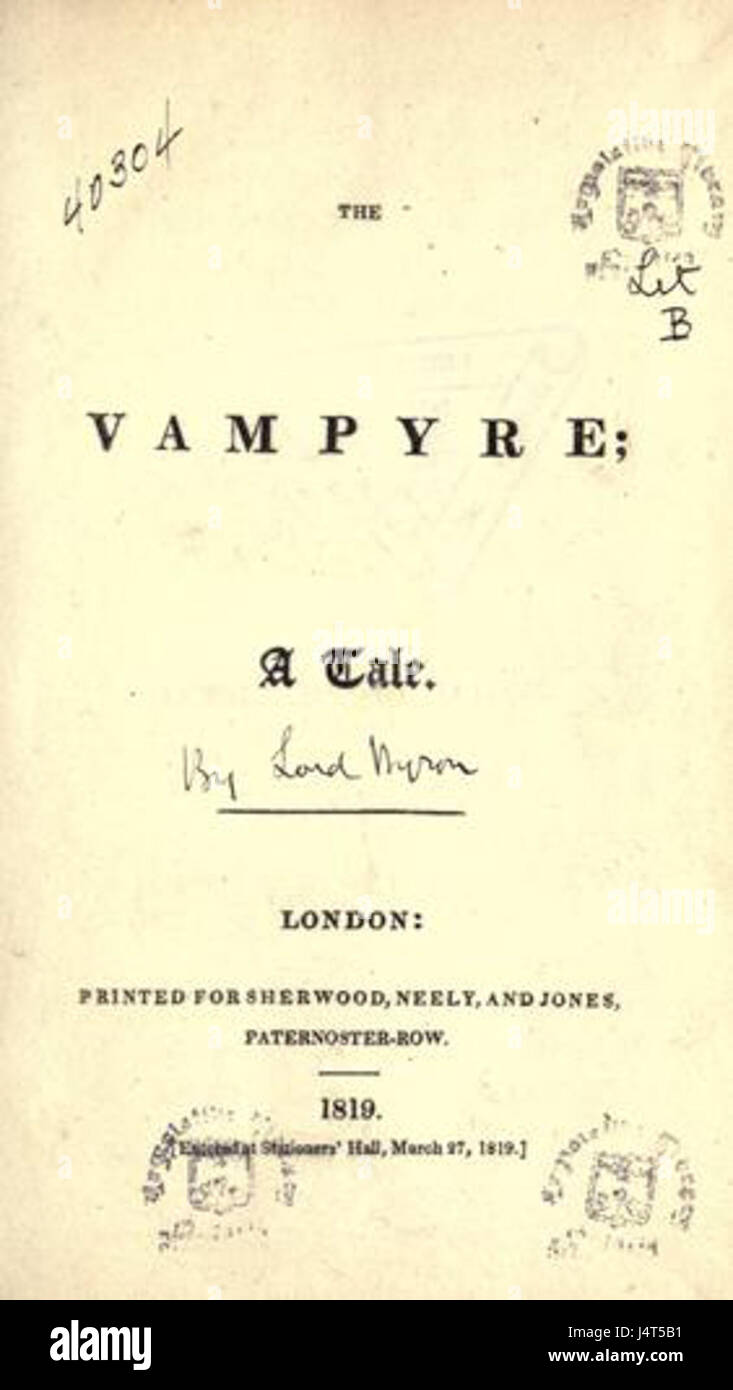 The vampyre by polidori hi-res stock photography and images - Alamy