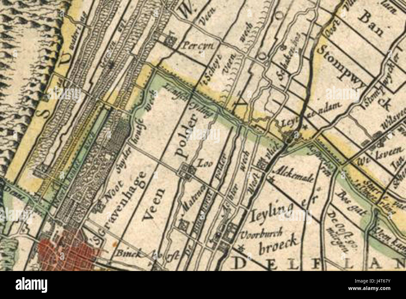 This is a historical map or document showing Veenpolder in Voorburg ...