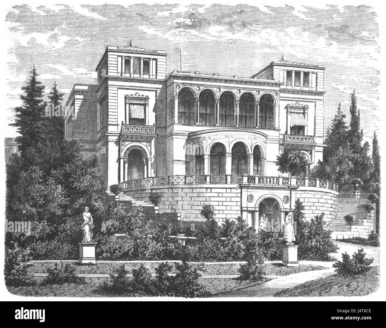 The 'Ansicht von Westen' is a historical view of Villa Berg, a notable ...