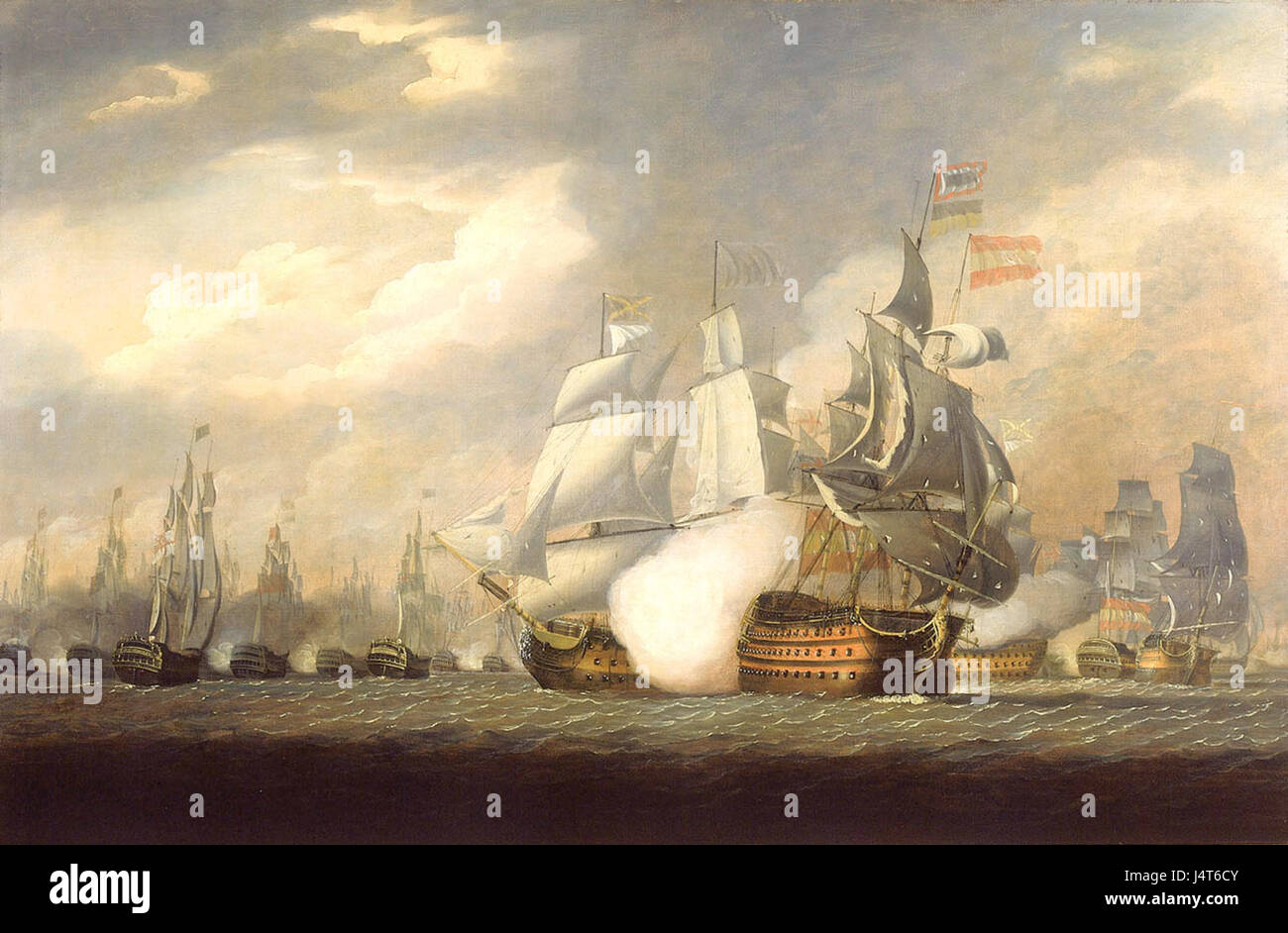 This painting, 'The Victory Raking the Spanish Salvador del Mundo at ...
