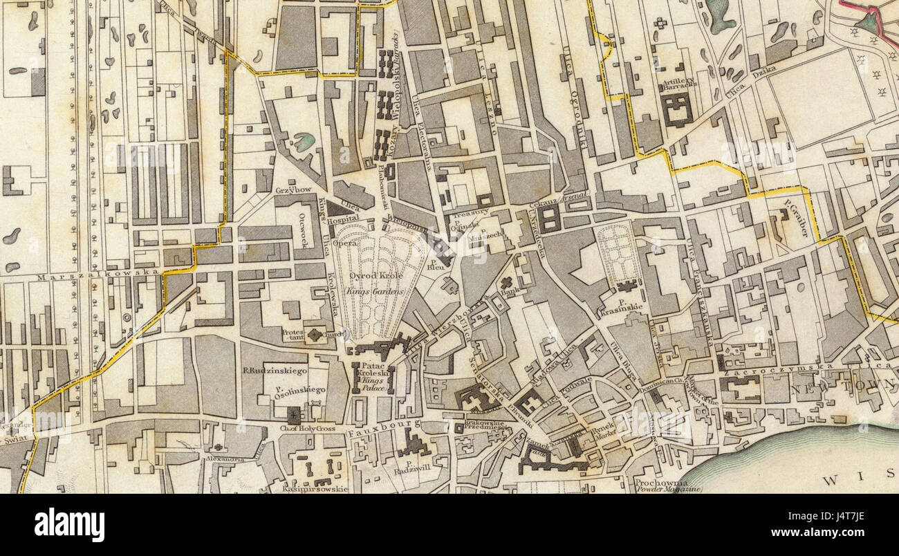 Vintage map of warsaw hi-res stock photography and images - Alamy