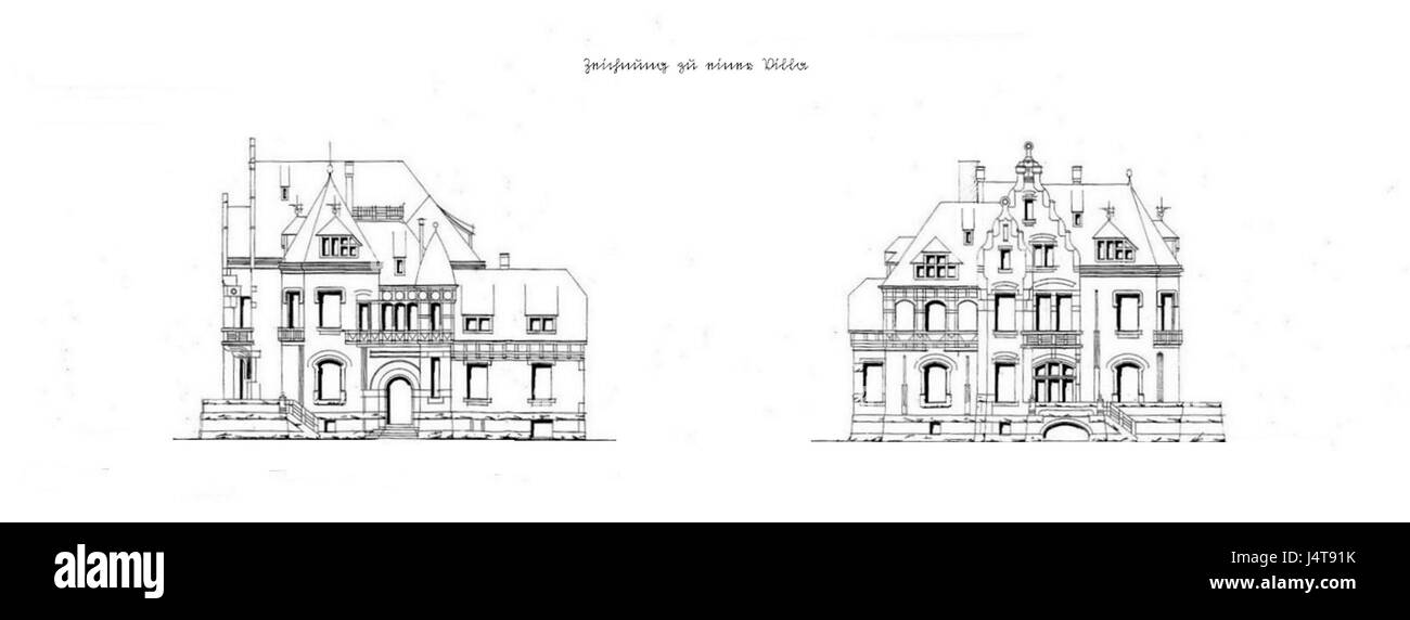 Zeichnung zu einer Villa, or 'Drawing for a Villa,' refers to an ...
