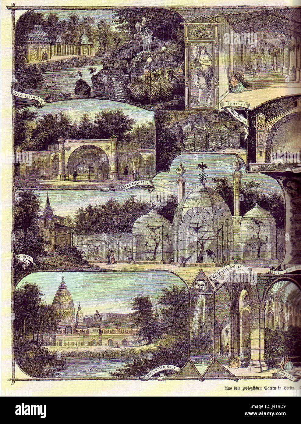 This photograph showcases the Zoo Berlin buildings circa 1880 ...