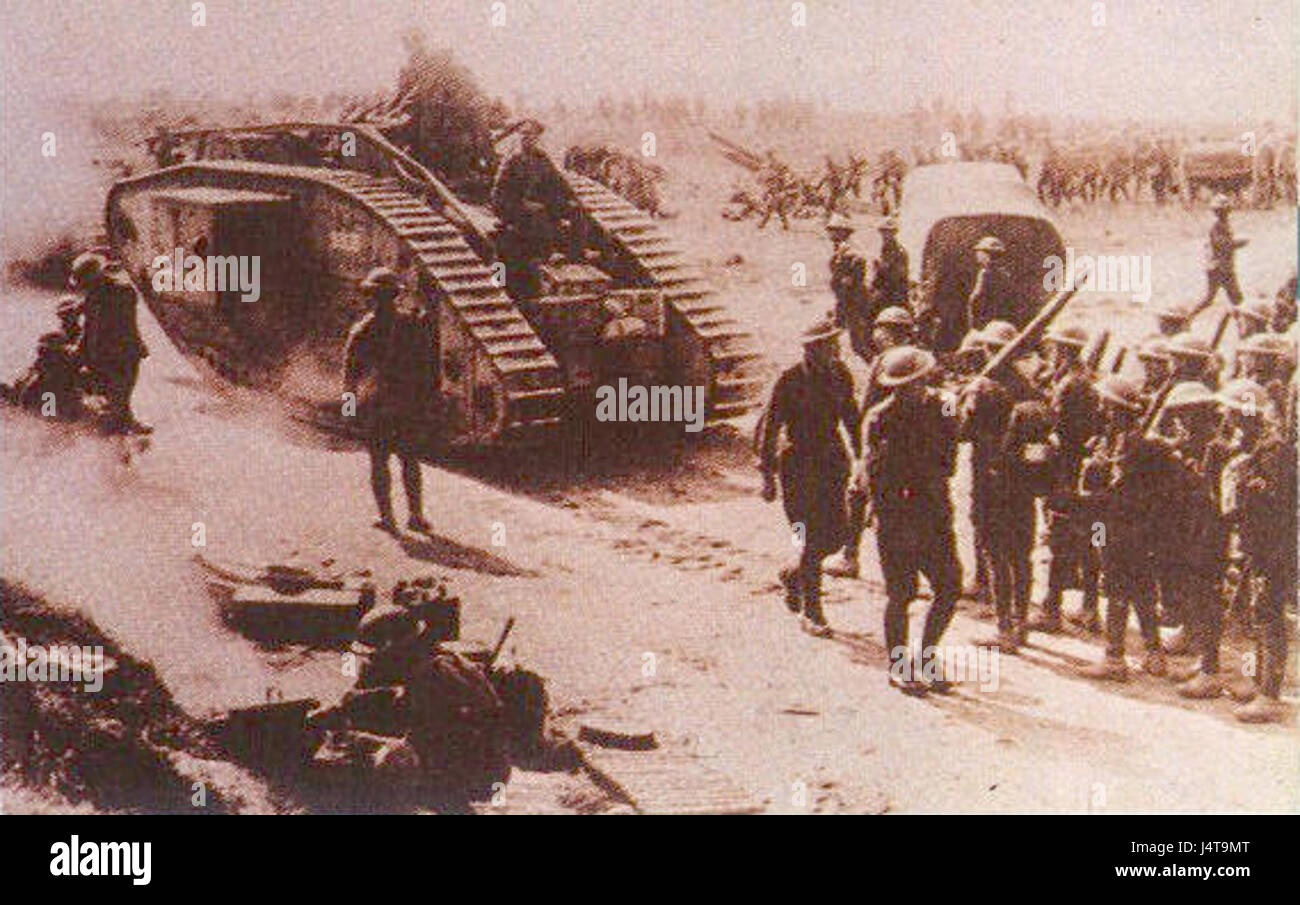 A historical image of a tank used during World War I. This military ...