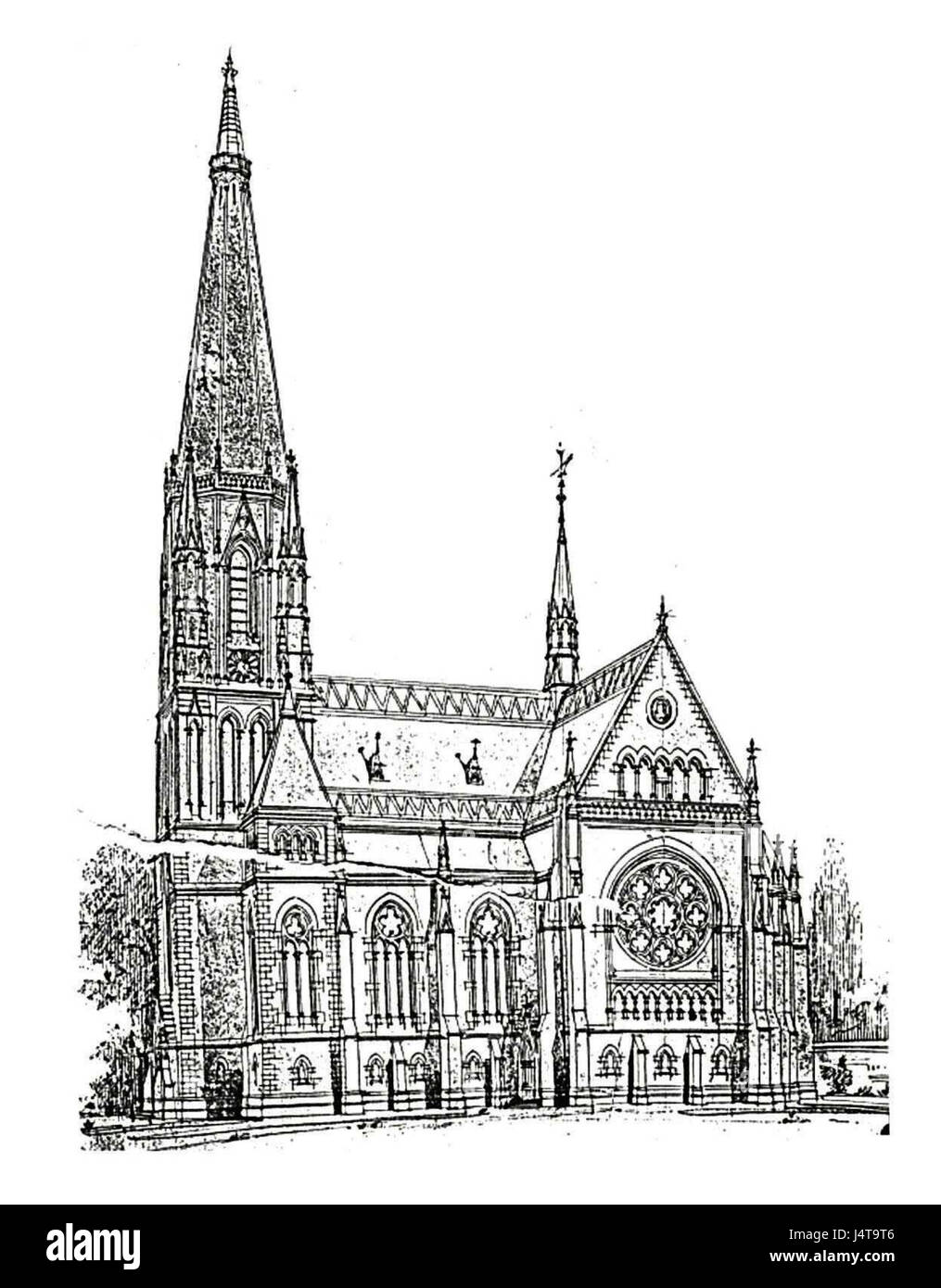 This is a design sketch for the Christuskirche (Christ Church) in ...