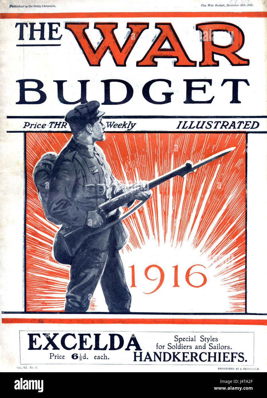 An illustrated piece depicting the War Budget of 1916, showing the ...