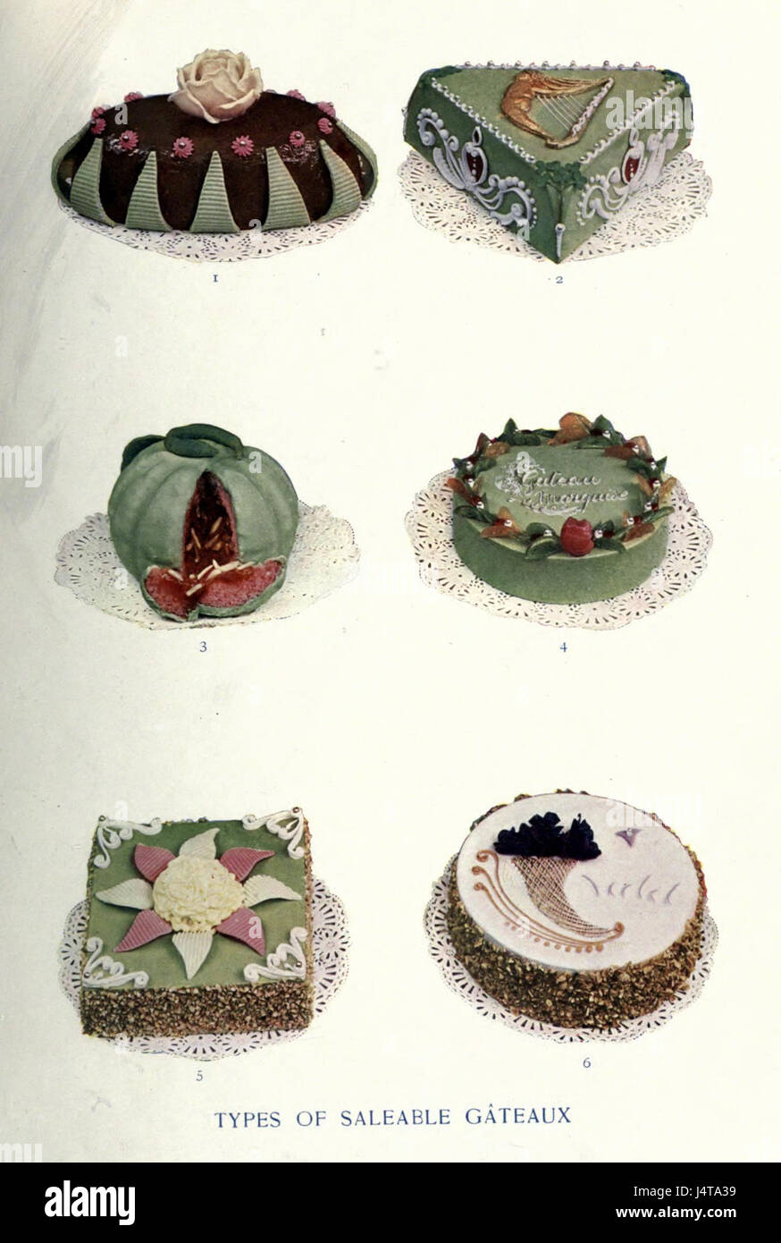 Types of saleable gateaux Stock Photo - Alamy