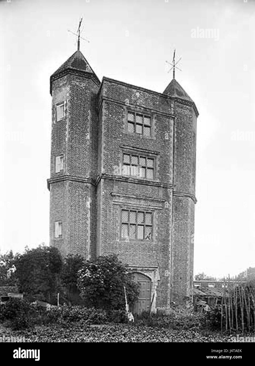 The four-storey gate tower is a historical architectural structure ...