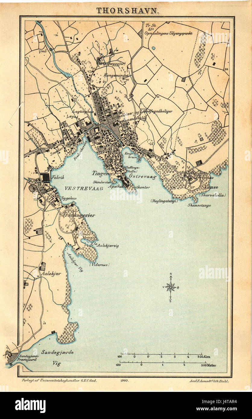 Thorshavn 1902 Map Trap Stock Photo - Alamy