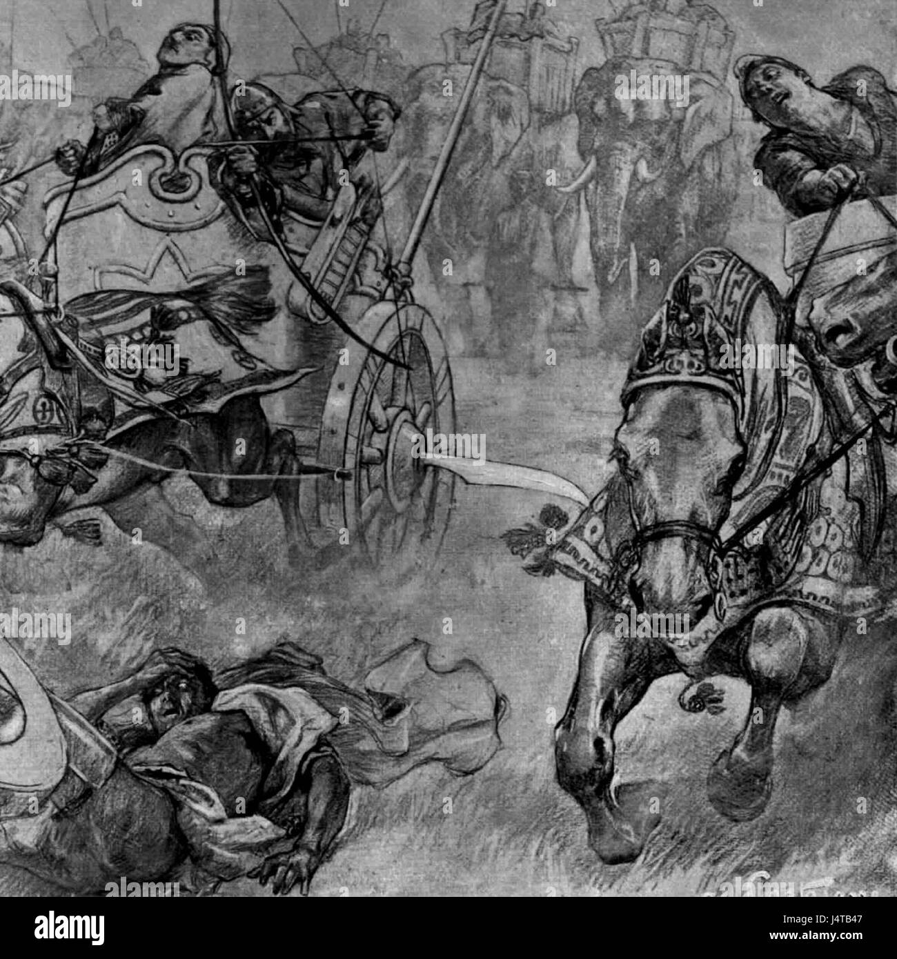 This artwork by Andre Castaigne illustrates the dramatic charge of ...